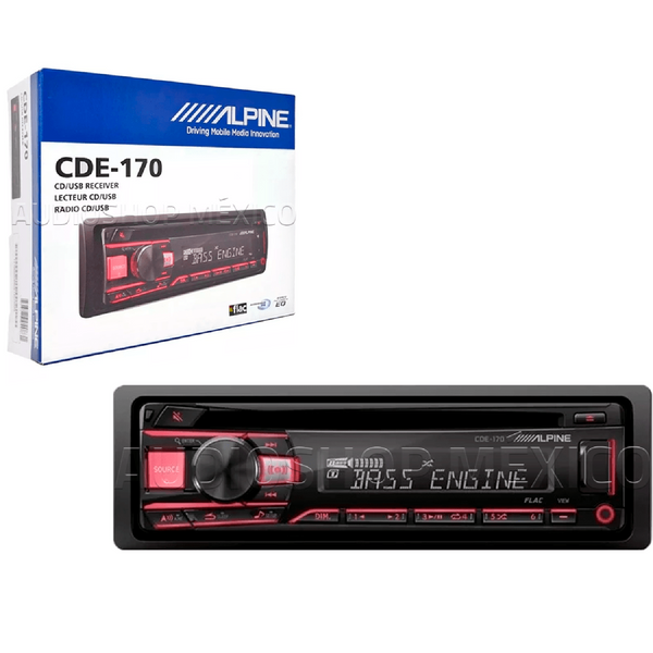 Autoestéreo Receptor 1 DIN Alpine CDE-170 con CD, USB, AUX, MP3 y RCA ...
