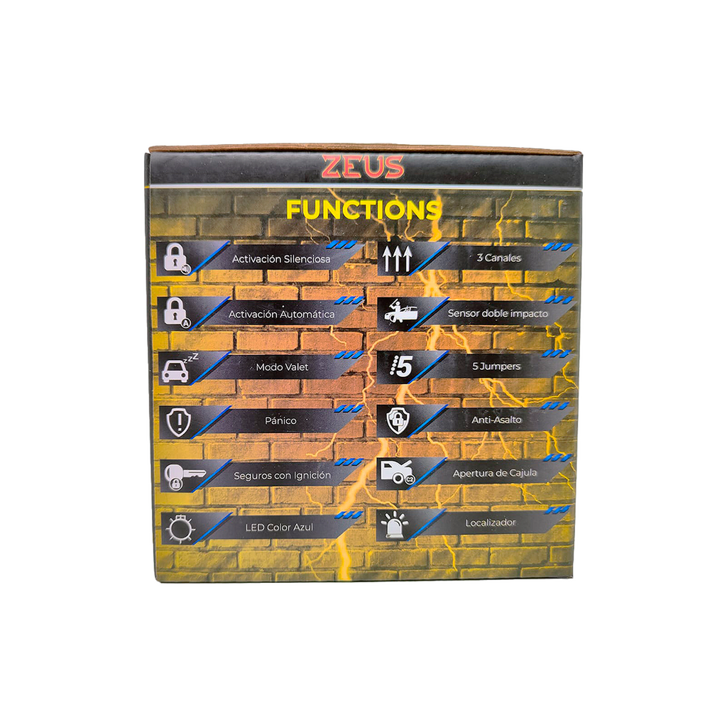 Alarma 1 Vía Extreme ZEUS 3 Canales Control Remoto Bluetooth 17 Funcio ...