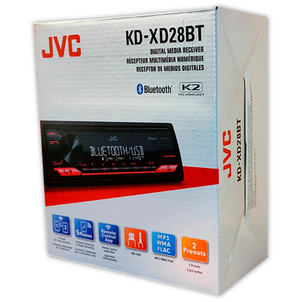 Autoestéreo 1 DIN JVC KD-XD28BT Bluetooth USB AUX 13 Bandas – Audioshop México lo mejor en Car ...