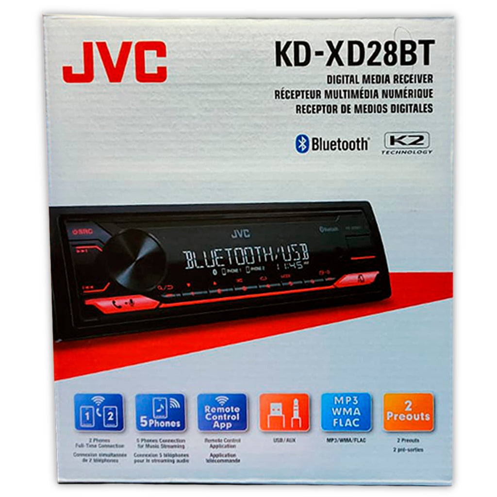 Autoestéreo 1 DIN JVC KD-XD28BT Bluetooth USB AUX 13 Bandas – Audioshop México lo mejor en Car ...