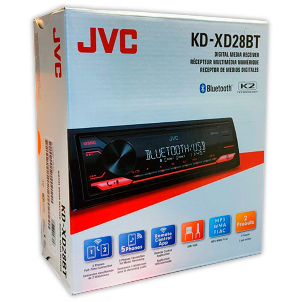 Autoestéreo 1 DIN JVC KD-XD28BT Bluetooth USB AUX 13 Bandas – Audioshop México lo mejor en Car ...