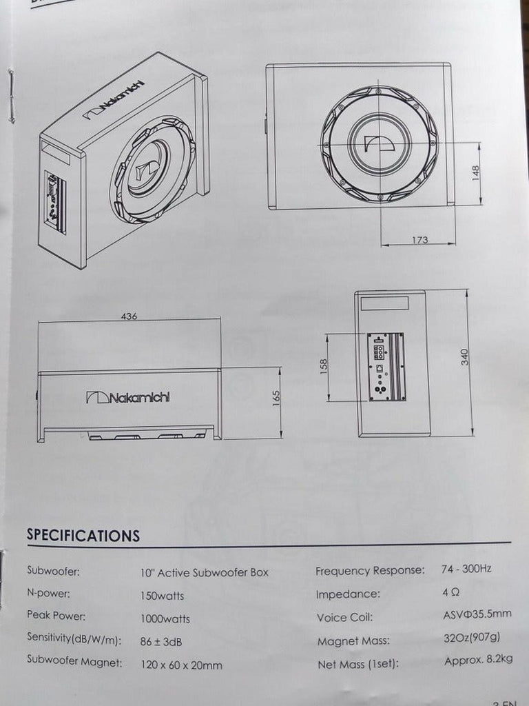 Subwoofer Activo Con Cajón Nakamichi NBX25M 1000 Watts 10 Pulgadas 4 O – Audioshop México lo ...