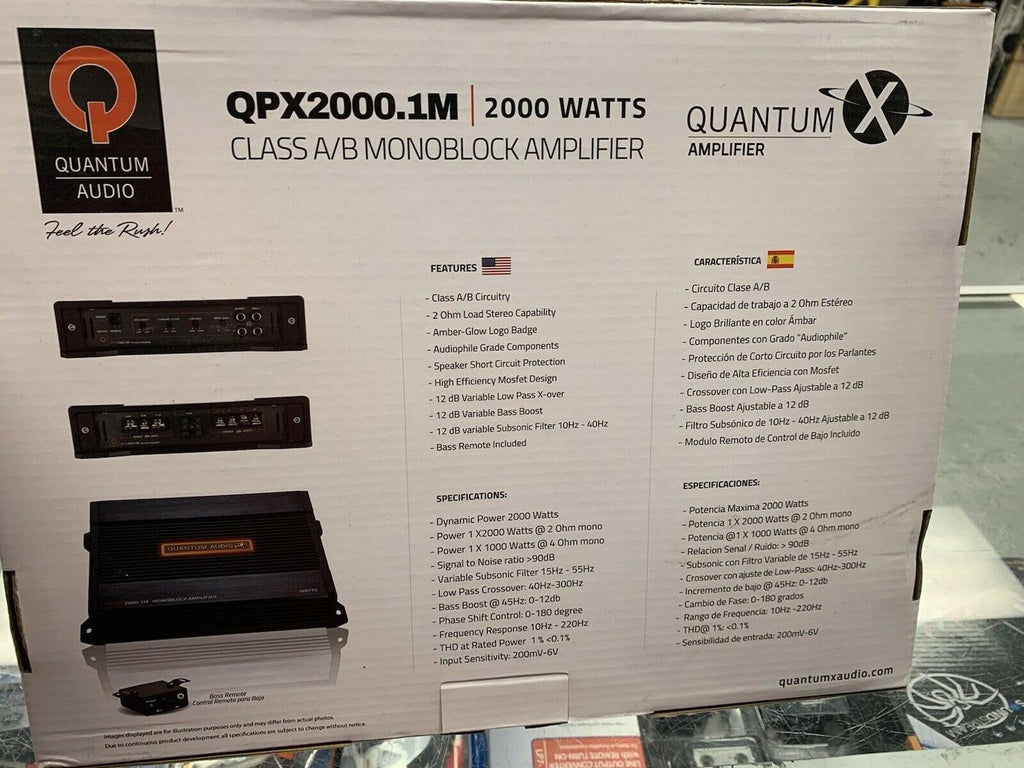 Amplificador Monoblock Quantum QPX2000.1M 2000 Watts Clase AB con Cont – Audioshop México lo ...